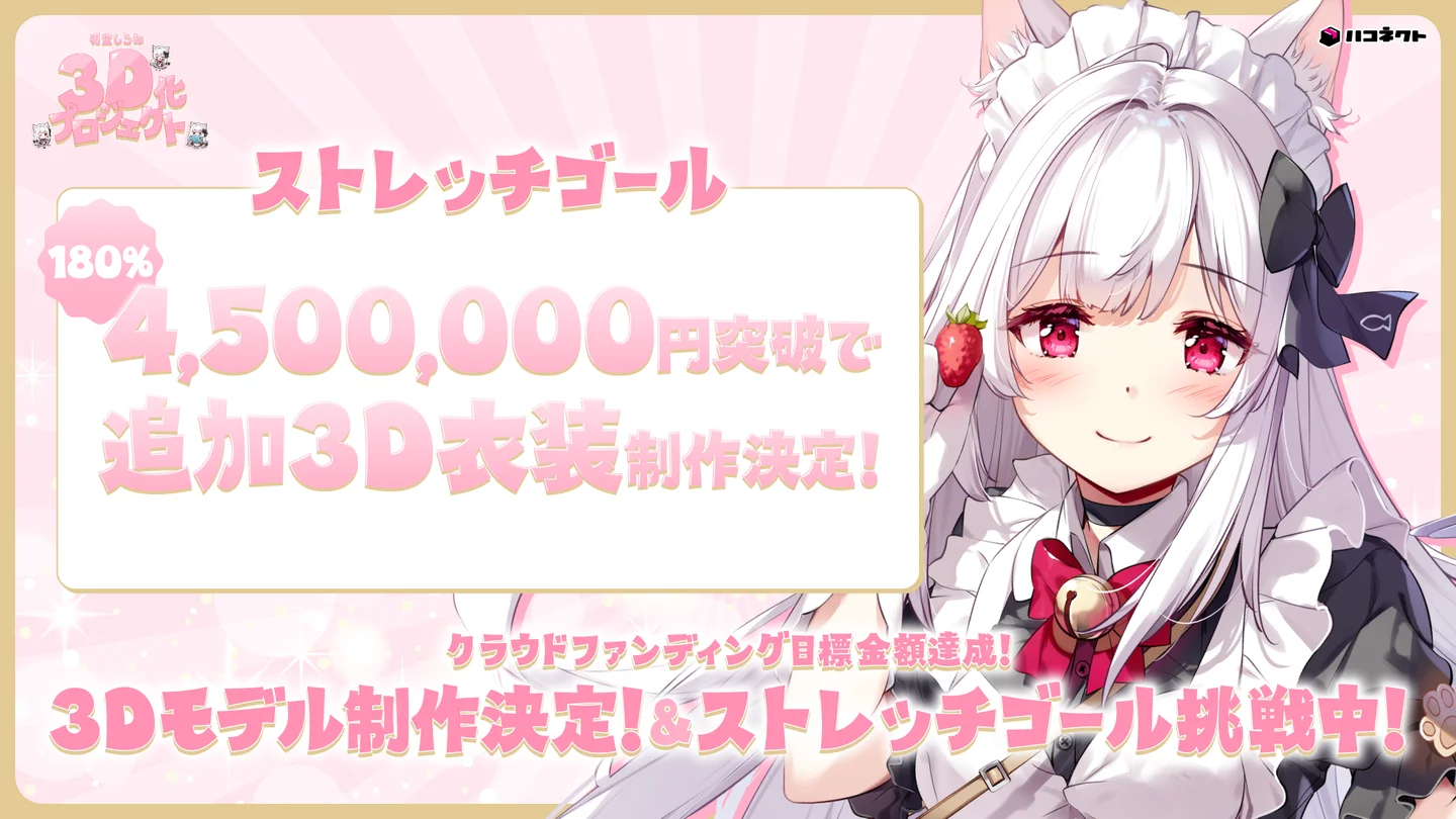 VTuber「明堂しろね」3D化クラウドファンディング開始25分で目標金額を達成 | PANORA